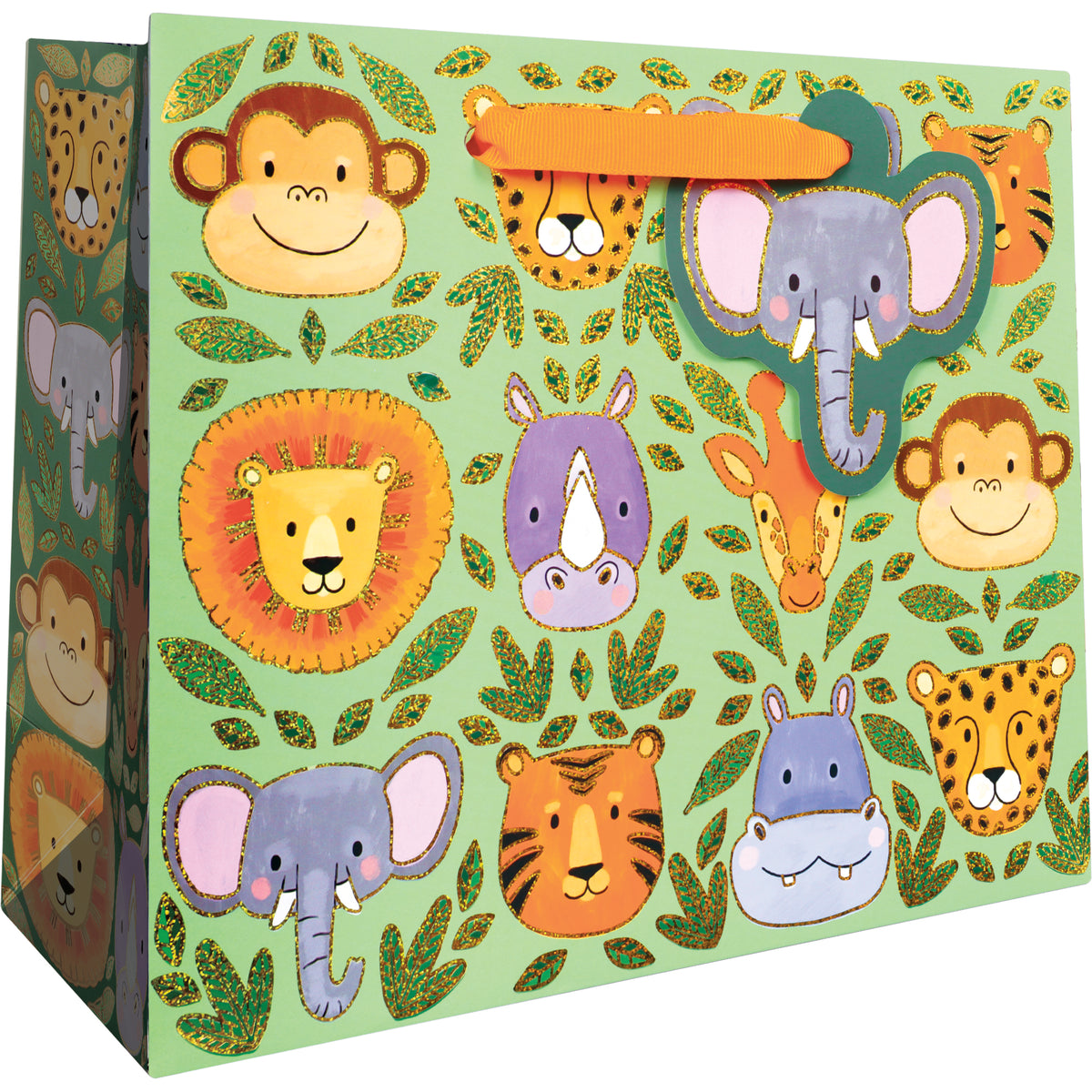 JUNGLE ANIMALS BIRTHDAY TOTE SHOPPING BAGS BY JILLSON ROBERTS USA MT 3 ...